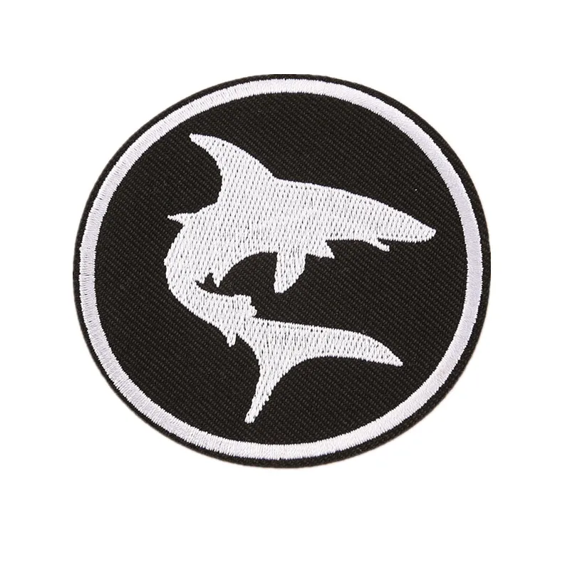 7CM Embroidery Patch Shark Sea Sew Iron On Patches Embroidered Badges ...