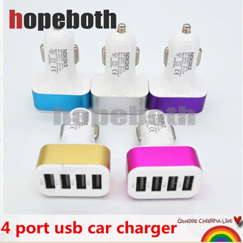 5V 3.1A Universal Dual USB 4 Ports Rectangular Car Charger adapter For ...
