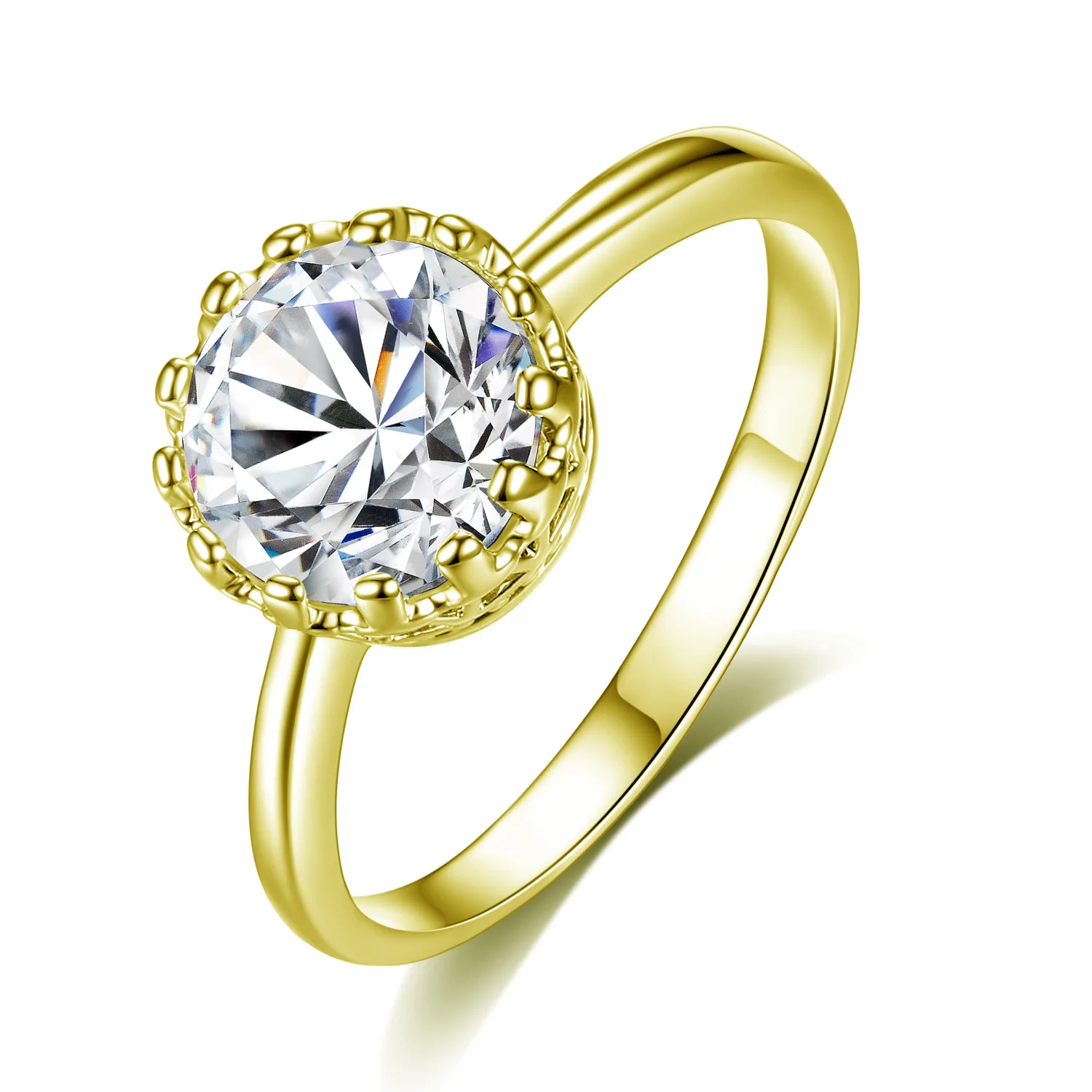 Classic Ladies Jewelry Ring Fashion Accessories Fashion Crown Ring Simple Zircon Ring