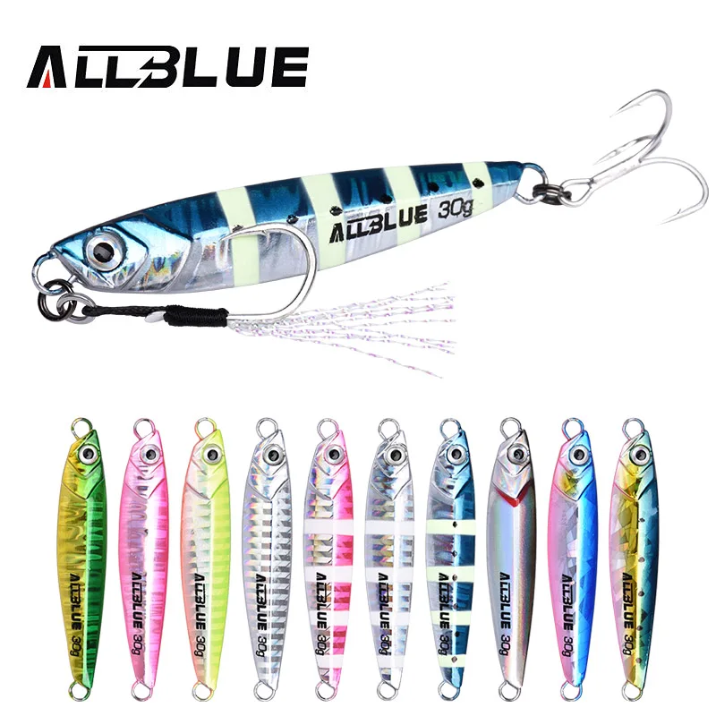 ALLBLUE New WAHOO Metal Jig Jigging Spoon 20G 30G Shore Casting Jig Drag Cast Sea Bass Lure ...