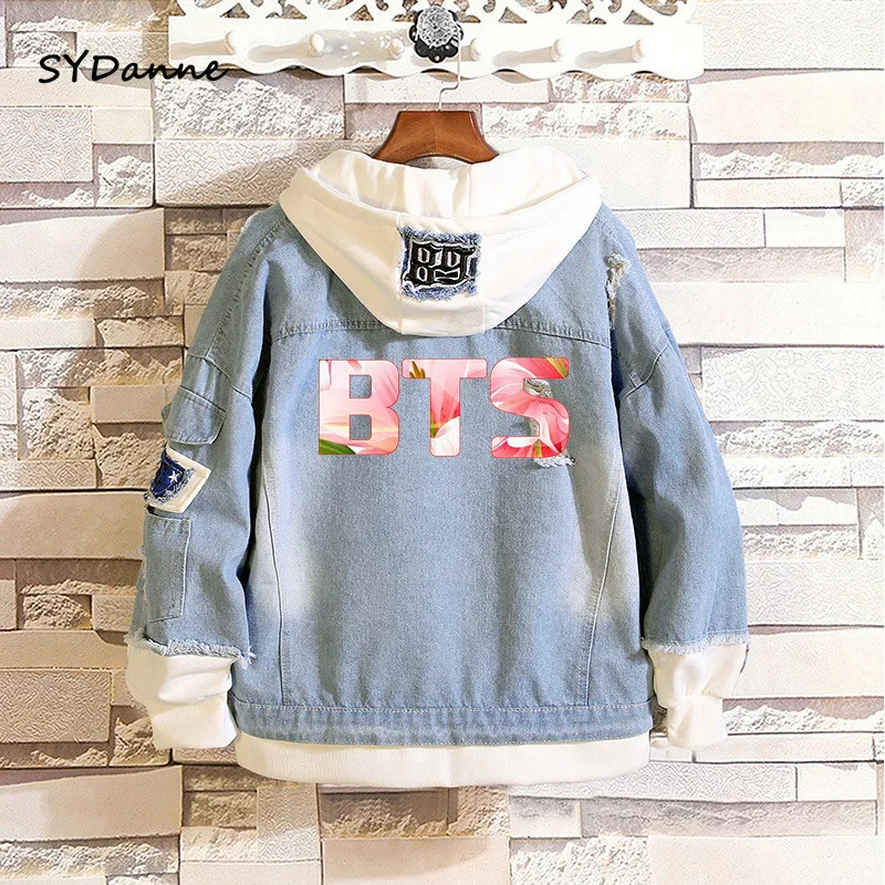 SYDanne KPOP BTS Denim Jean Casual Baseball Jacket Coat Harajuku ...
