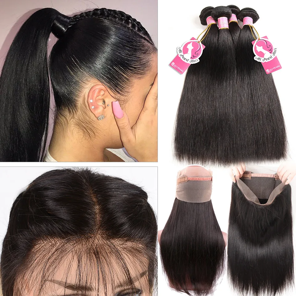 AliPearl Hair 1B/4/27 Ombre Three Tone 360 Lace Frontal Closure With ...