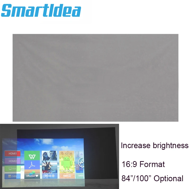 Smartldea-Simple-Projection-Screen-84inch-100inch-16-9-Reflective ...