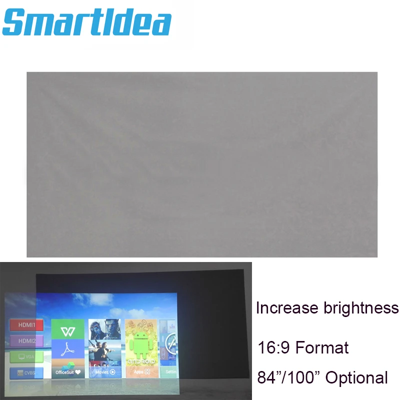 Smartldea Simple Projection Screen 84inch 100inch(16:9) Reflective ...