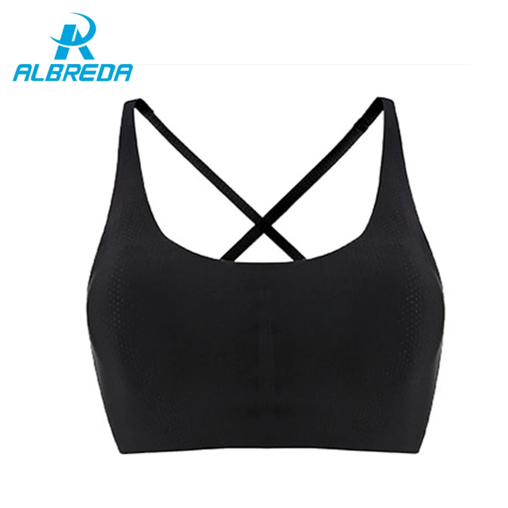 ALBREDA Women Sport Bra sling wrapped without ring cross backing ...