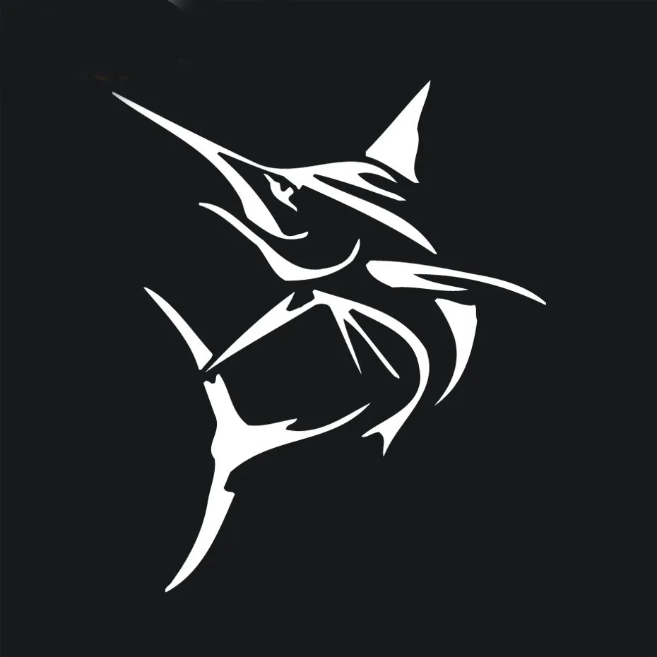 Creative Tribal Marlin Fish Bone Wall Sticker Small Computer Decor Car ...