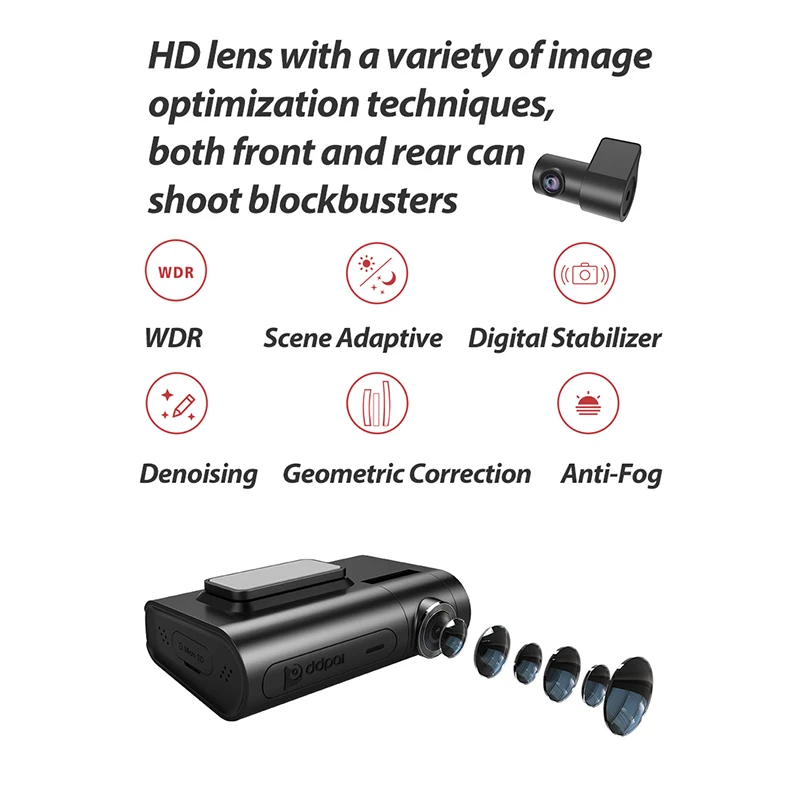 Xiaomi Mijia DDPai X2S Pro Dual Channels Dash Cam Camera Built-in eMMC ...