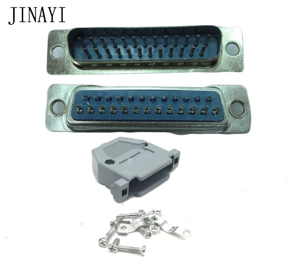10pcs 25 Pin Db25 Female Male 2 Rows Welding With Plastic Cover ...