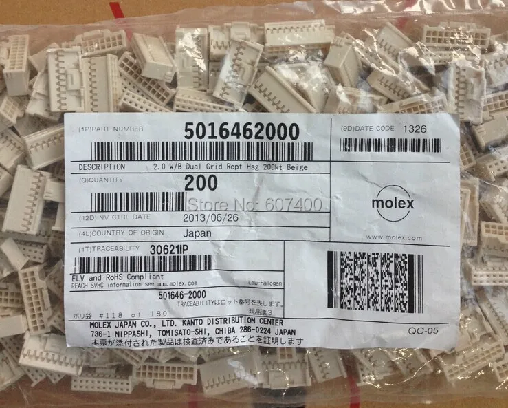 5016462000 CONN 영수증 20POS 2MM MOLEX 커넥터 터미널 하우징 100% 새 정품 부품 501646 ...
