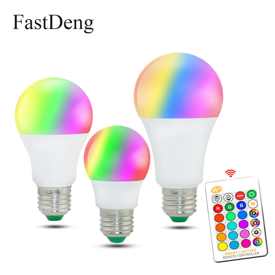 110v 220v E27 Rgb Led Bulb Lights 5w 10w 15w Rgb Lampada Changeable ...