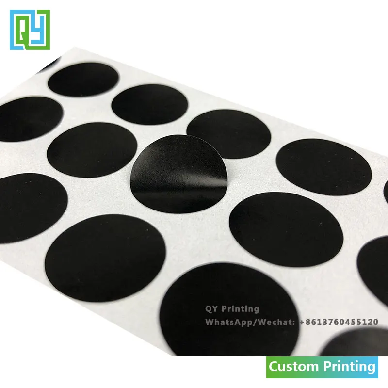 1000pcs 20x20mm Free Shipping Custom Printed Black Stickers Paper ...