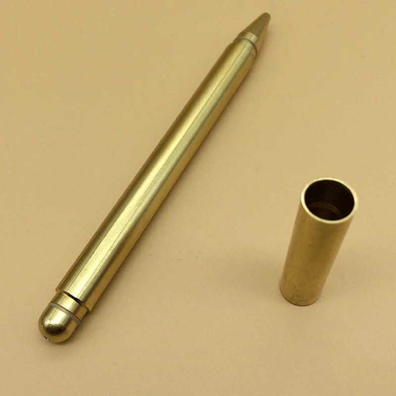 Handmade Brass Signature Pen 0.5mm Black Ink Solid Copper Gel Ink Pen ...