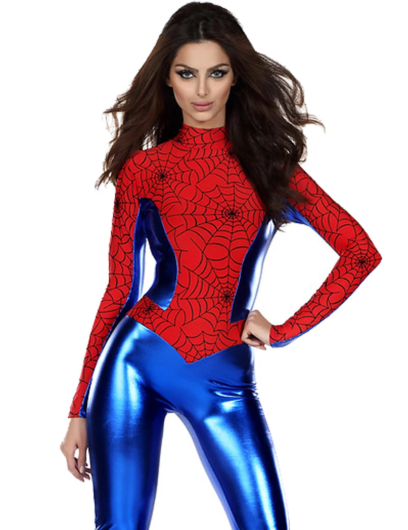 Buy Red And Blue Spider Girl Cosplay Costume Long