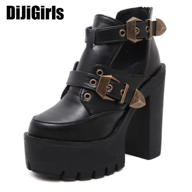 Noir talons plate forme de dames chaussures femme printemps automne ...