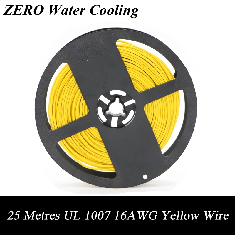 25 Metres/Roll Yellow Color UL1007 16AWG Flexible Stranded Electronic ...