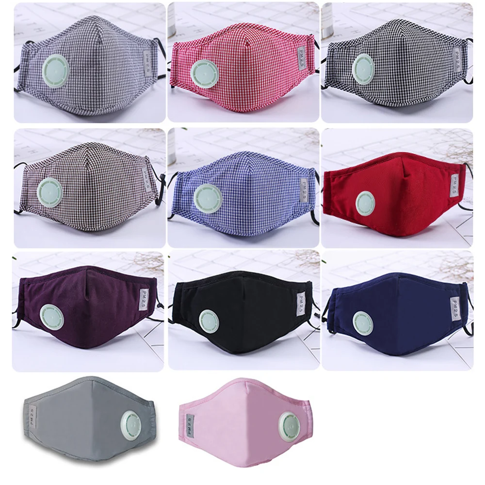 1Pcs Fashion Respirator Mask With Breathing Valve Washable Cotton ...