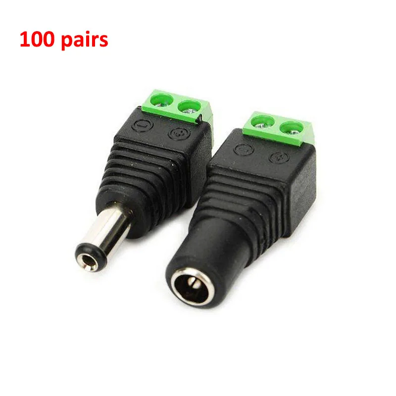 100 Pairs DC Power Male and Female Jack Adapter Plug Free Welding DC ...