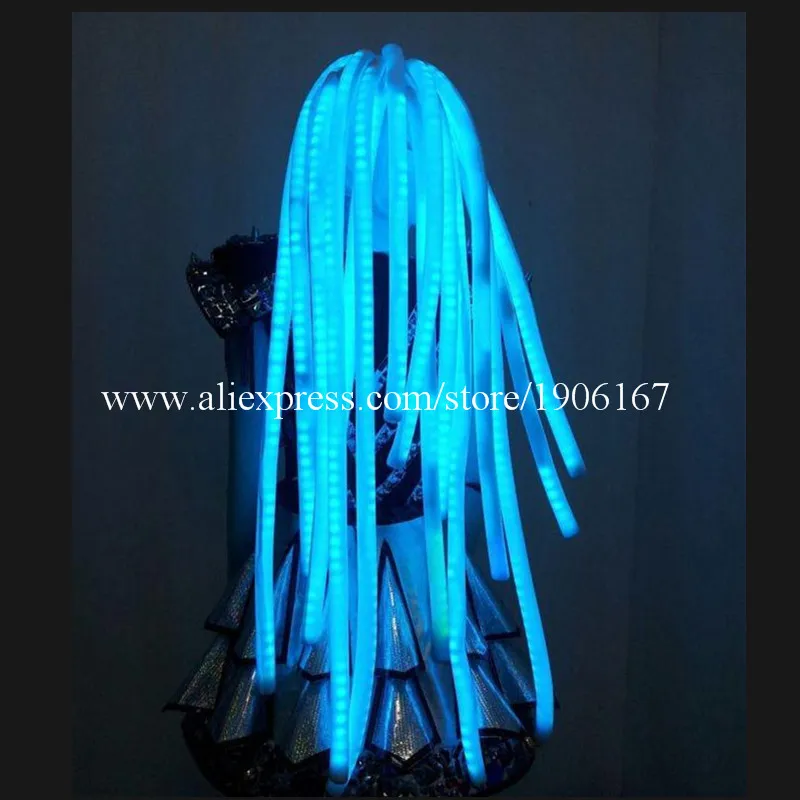 Fashion Led Light Up Colorful Hair Luminous Cosplay Party Wigs ...