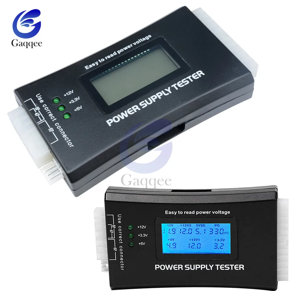 Digital Lcd Display Pc Computer 20/24 Pin Power Supply Tester Check ...
