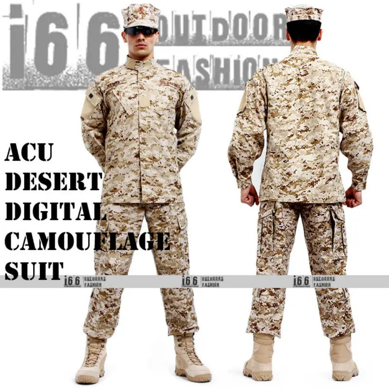 ACU Desert Digital Camouflage suit sets BDU Military Combat Uniform CS Training Uniform Garment ...