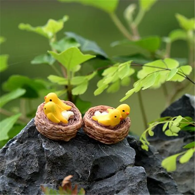 2 PCS/Ninho de Pássaro Animal Decoração de Jardim Casa Casas De Fadas ...
