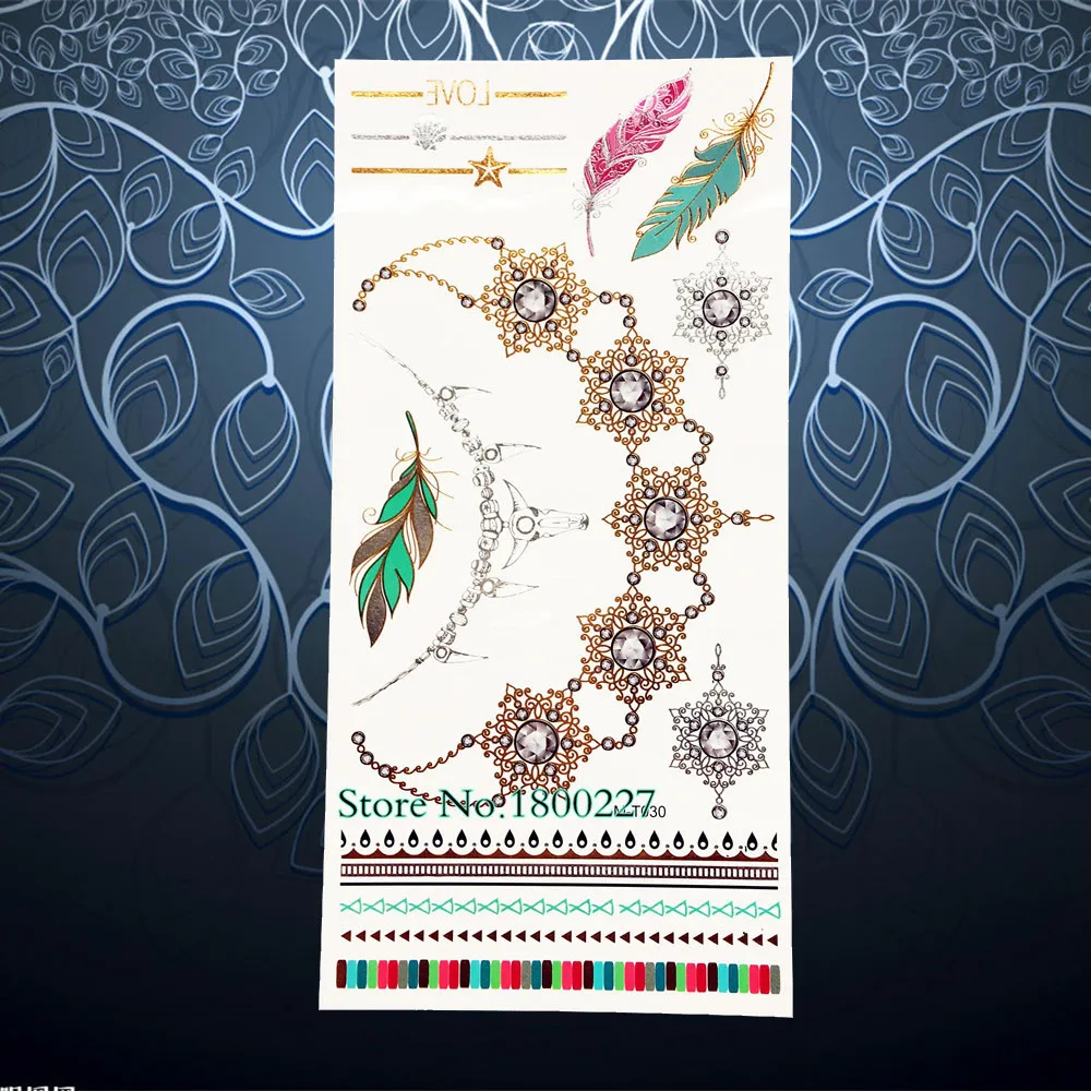 Waterproof Gold Tattoo Choker Women Body Art Arm Tatoo Necklace Jewelry ...