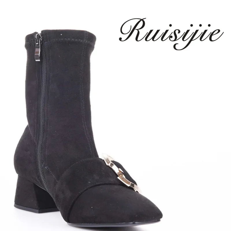 RUISIJIE-New-Style-Fashion-Square-heel-Atmosphere-Boots-for-Women-Size ...
