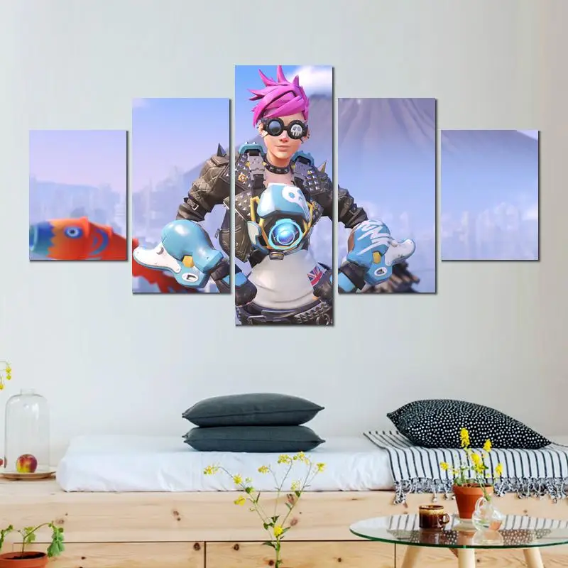 5 sets canvas print modern pictures tracer overwatch wall art painting ...
