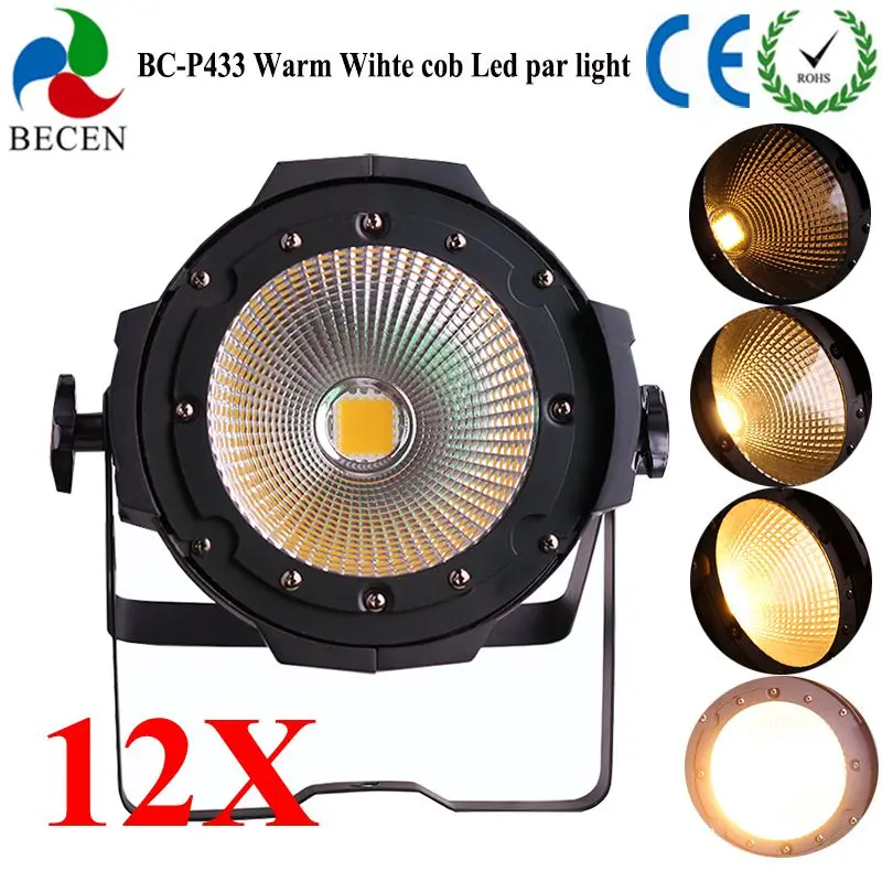 12pcs 100w COB LED PAR 64 stage lighting warm white|cob led par|stage ...