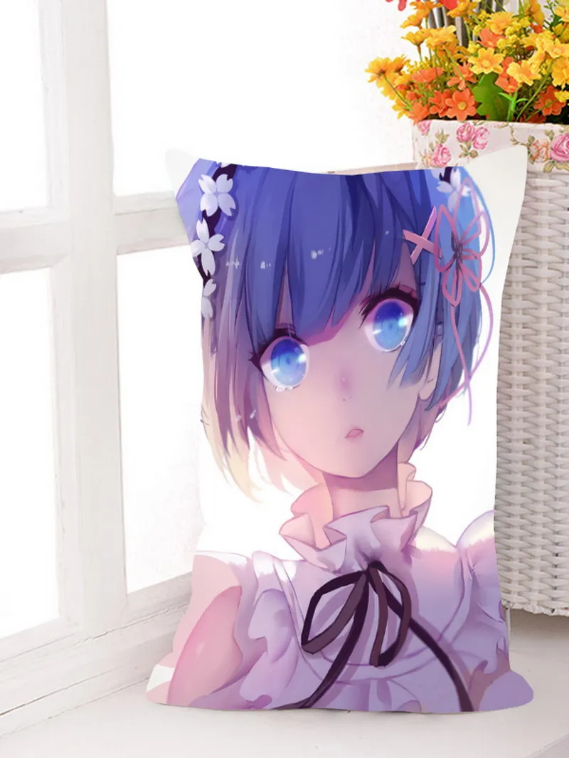 Oct. Home Textile Re:ZERO Anime Rem 45*35CM funda de almohada de una ...