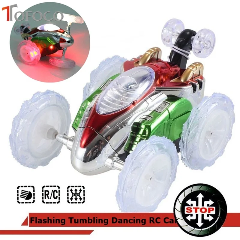 TOFOCO Funny Flashing Mini RC Car Electric Tumbling Dancing Remote ...
