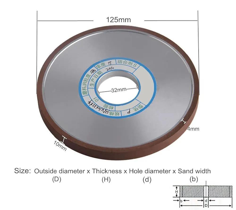 125-10-32-4mm-150-180-240-320-Grits-Diamond-Grinding-Wheels-Polishing ...