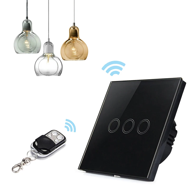New Wireless remote control rf 433 Mhz wireless wall mount switch touch ...