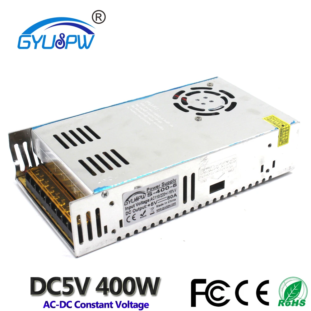 Single Output Switching Switch Power Supply Dc 5v 400w Smps For Led Strip Light Ac-dc5v 80a Led ...