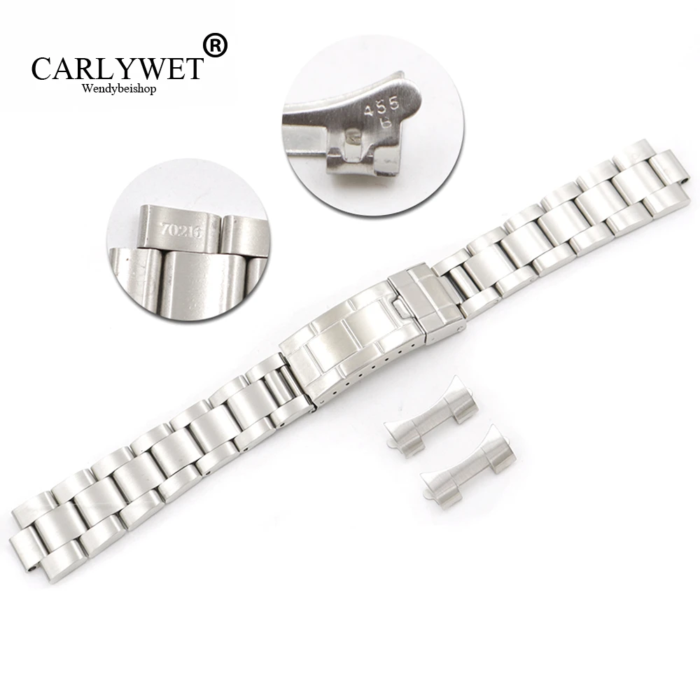 Carlywet 20mm Steel Links Hollow Curved End Glide Lock Clasp Watch Band ...