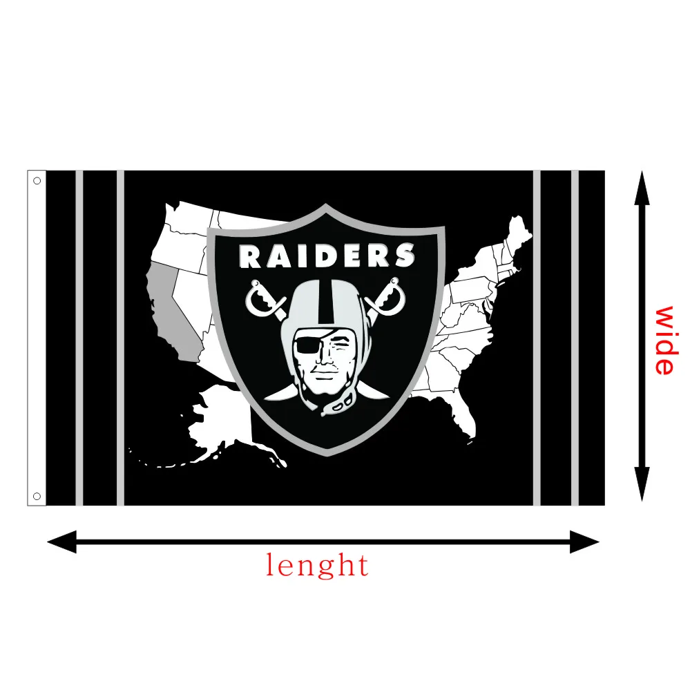 Custom Premium polyester Team Oakland Raiders FLAG USA maps NFL ...