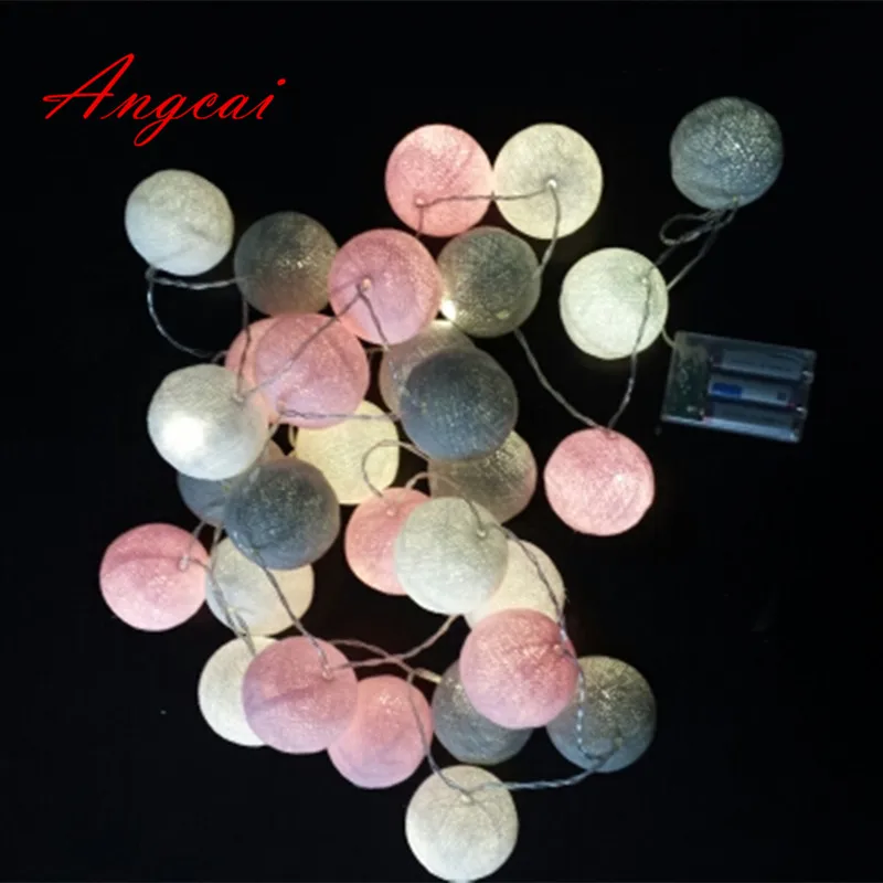 Thai-Style-Cotton-Ball-LED-Fairy-String-Lights-Luminaria-Lamp-Fit-for ...