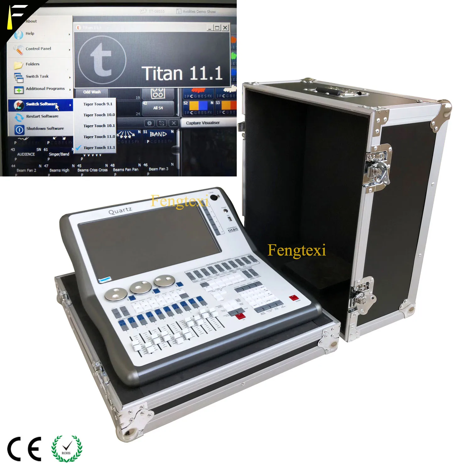 Super Compact Tiger Touch ควอตซ์ 11.1/11.0 คอนโซล Quicketch DMX512 ...