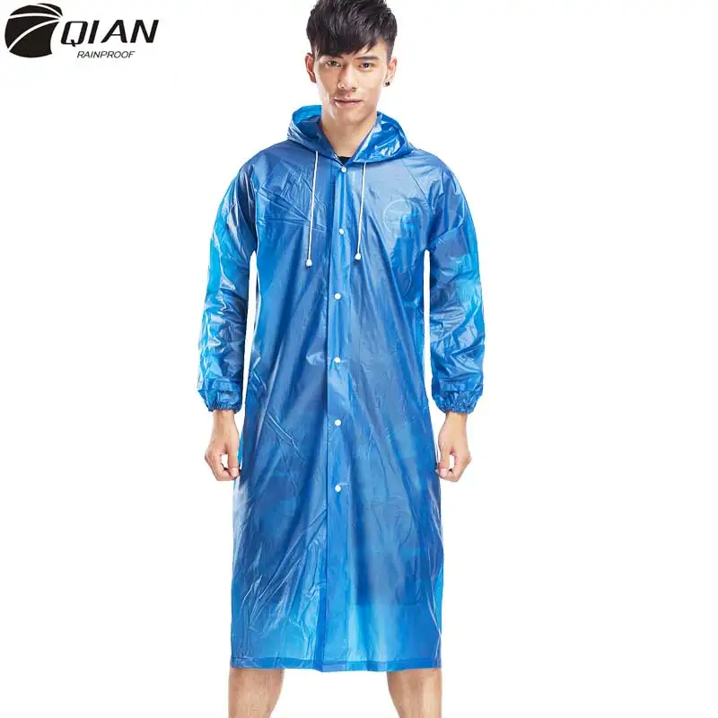 QIAN Fashion PVC Trench Rain Coat Women/Men Impermeable Plastic ...