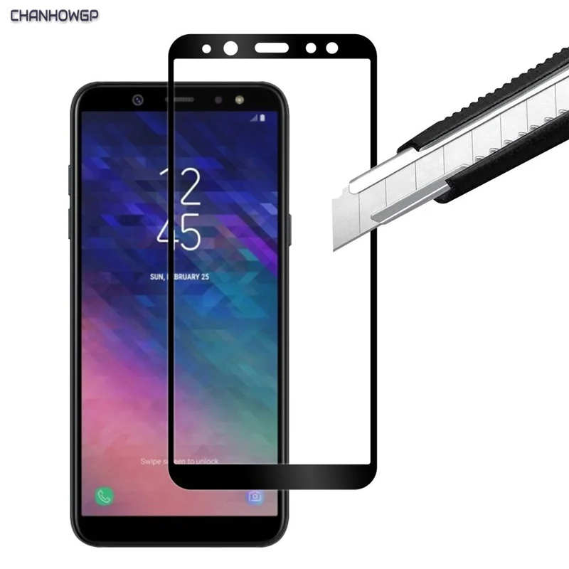 Full Tempered Glass For Samsung Galaxy A6 2018 A600 SM A600F Screen ...