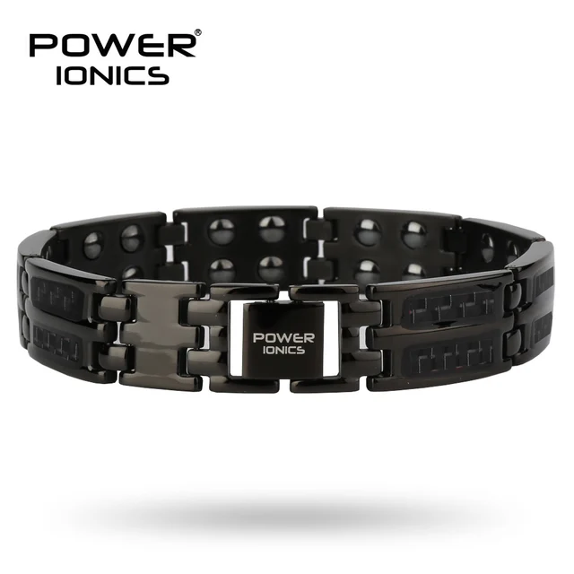 Power Ionics Mens black/blue/red carbon fiber 100% Pure Titanium ...
