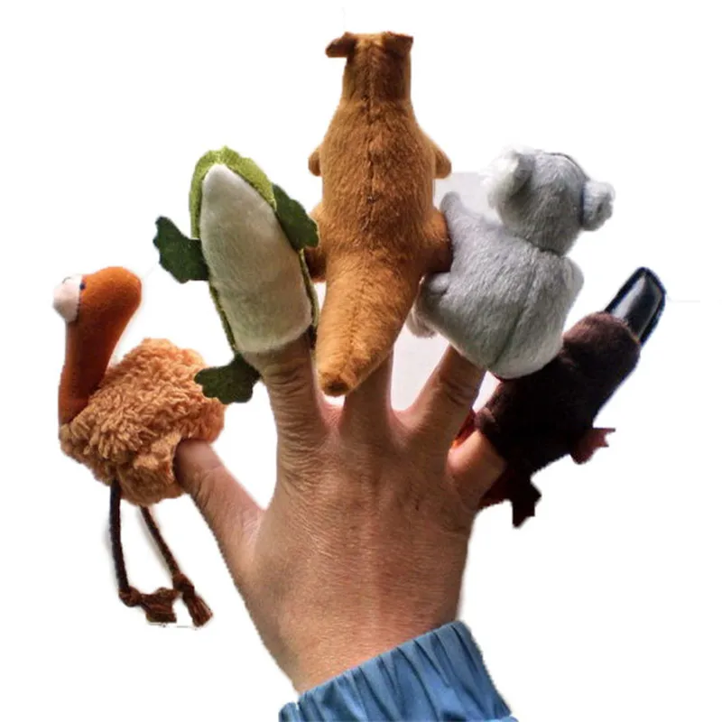 Australian Unique Animals Finger Puppets Plush Koala Kangaroo Platypus ...