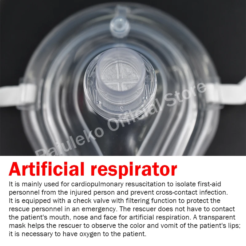 1pcs FDA Approved Medical Silicone CPR Emergency Respirator Mask First ...