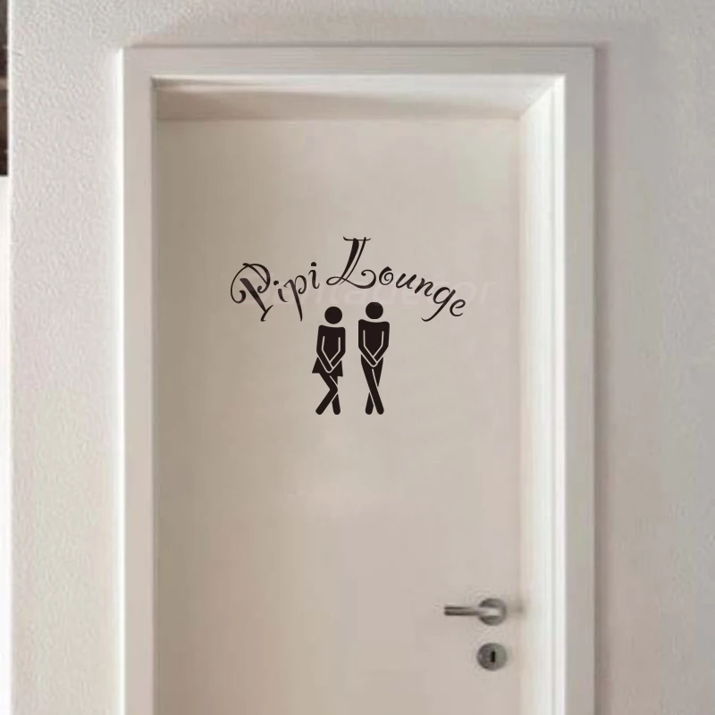French PiPi Lounge WC Door Sign Stickers Vinyl Wall Sticker Toilet ...