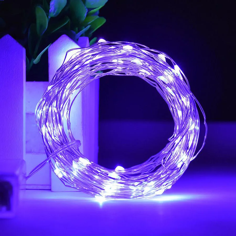 New Year LED Copper Wire String Colorful Tiny String 10M 100 Garland ...