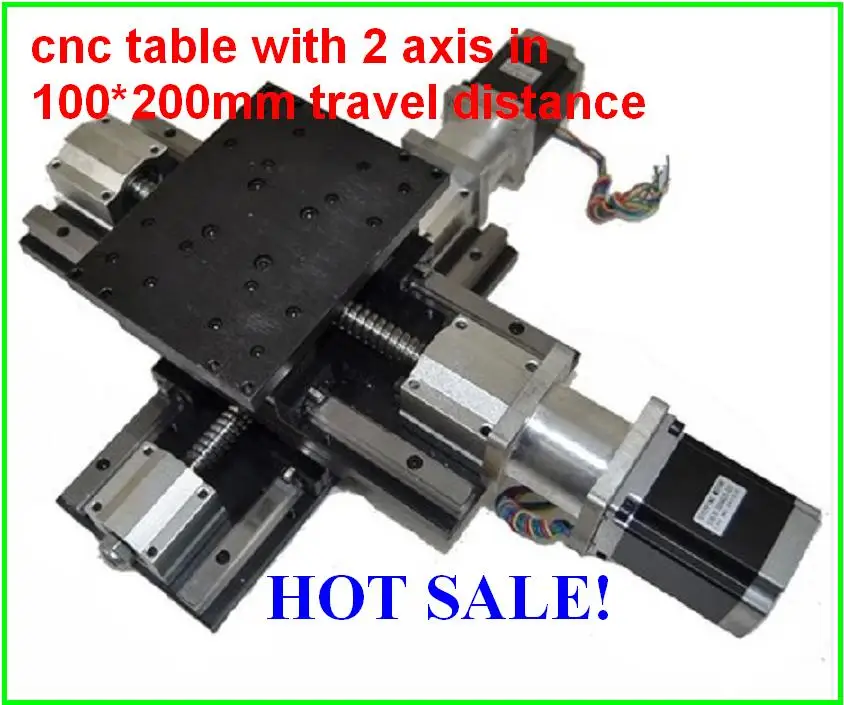Hot Sale!cnc table with 2 axis in 100*200mm travel distance worktable|2 ...