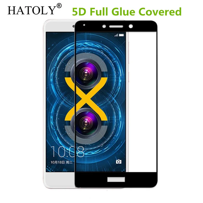 Hatoly 5d Tempered Glass Huawei Honor 6x Full Glue Cover Curved Edge