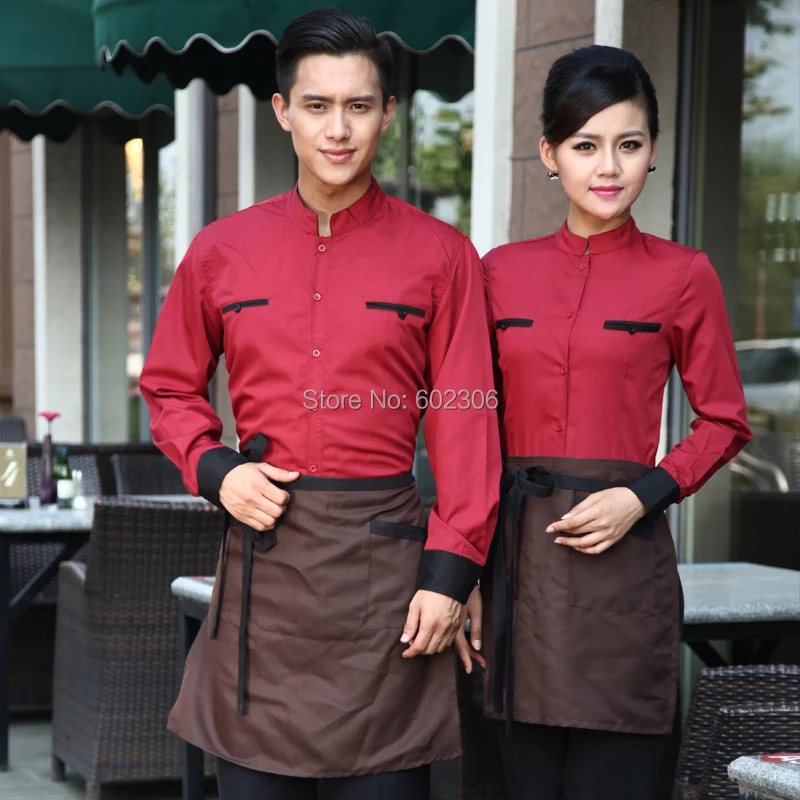 5pc-Lot-woman-or-man-hotel-uniform-waitress-work-wear-autumn-and-winter ...