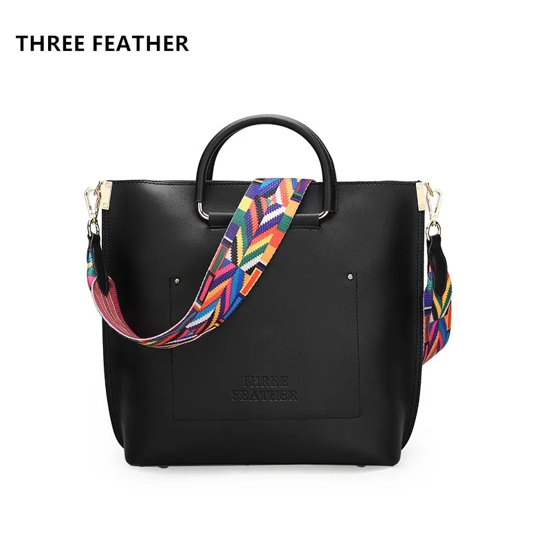 THREE FEATHER Luxury Brand Woman Handbags With Color Shoulder Strap ...
