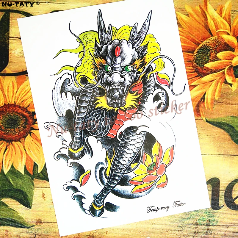 Nu TATY Waterproof flash Temporary Tattoo sticker Chinese Phoenix ...